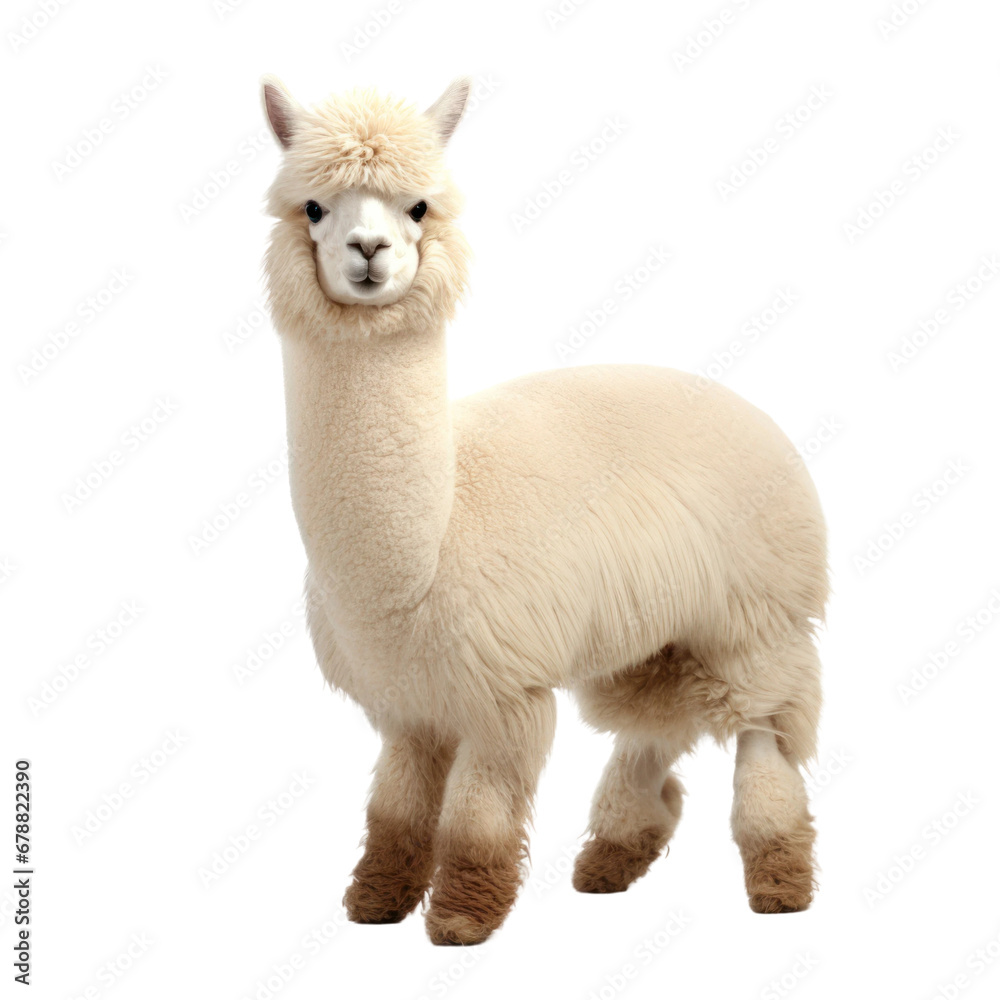 Cute alpaca isolated on transparent background, png clip art design ...