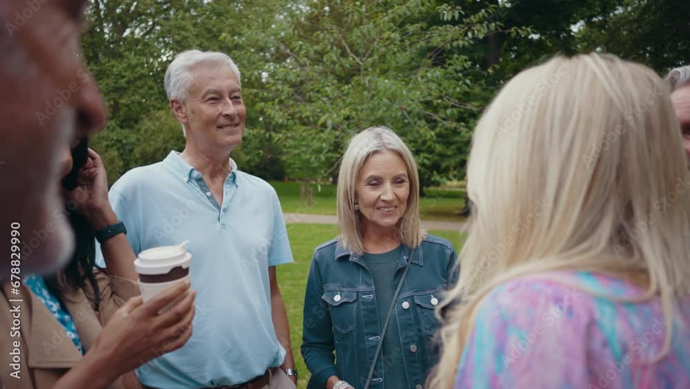 Group of old friends spending time together in the main parts of london ...