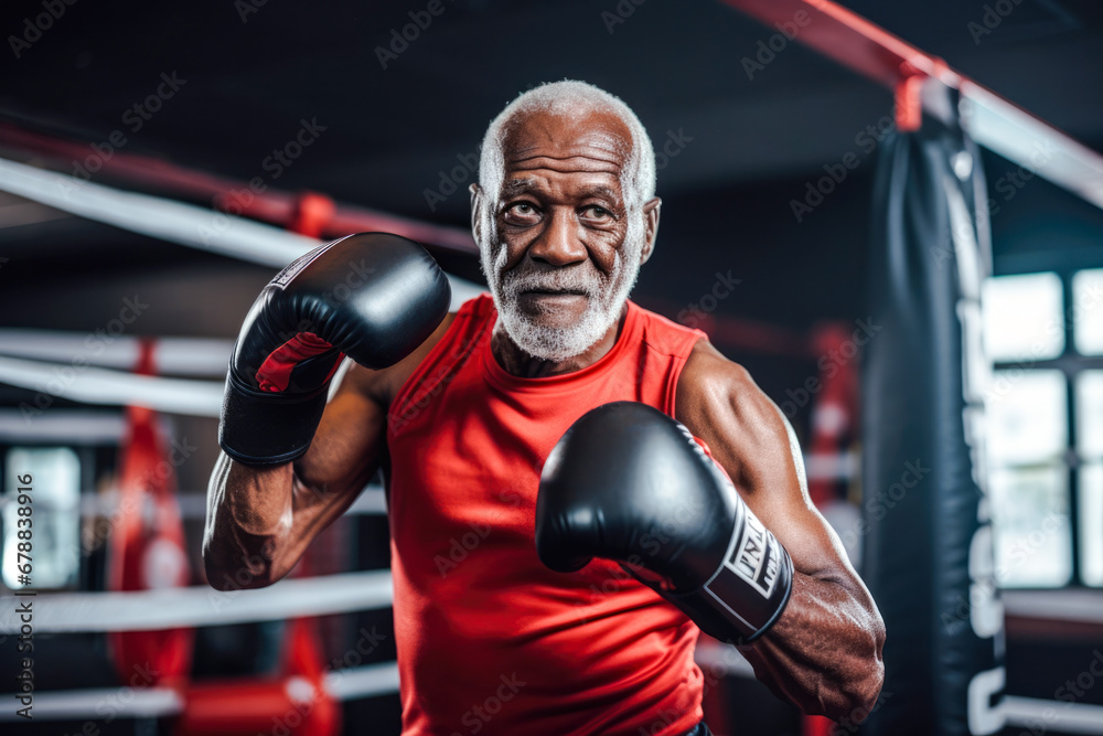 Portrait of senior african american man showcasing strength and ...