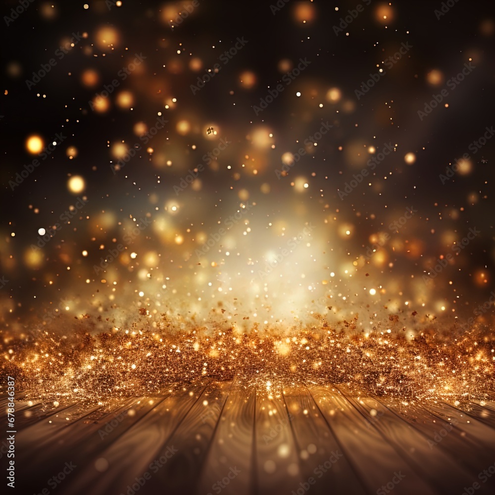 An explosion of golden glitter with depth of field and bokeh. Great for ...