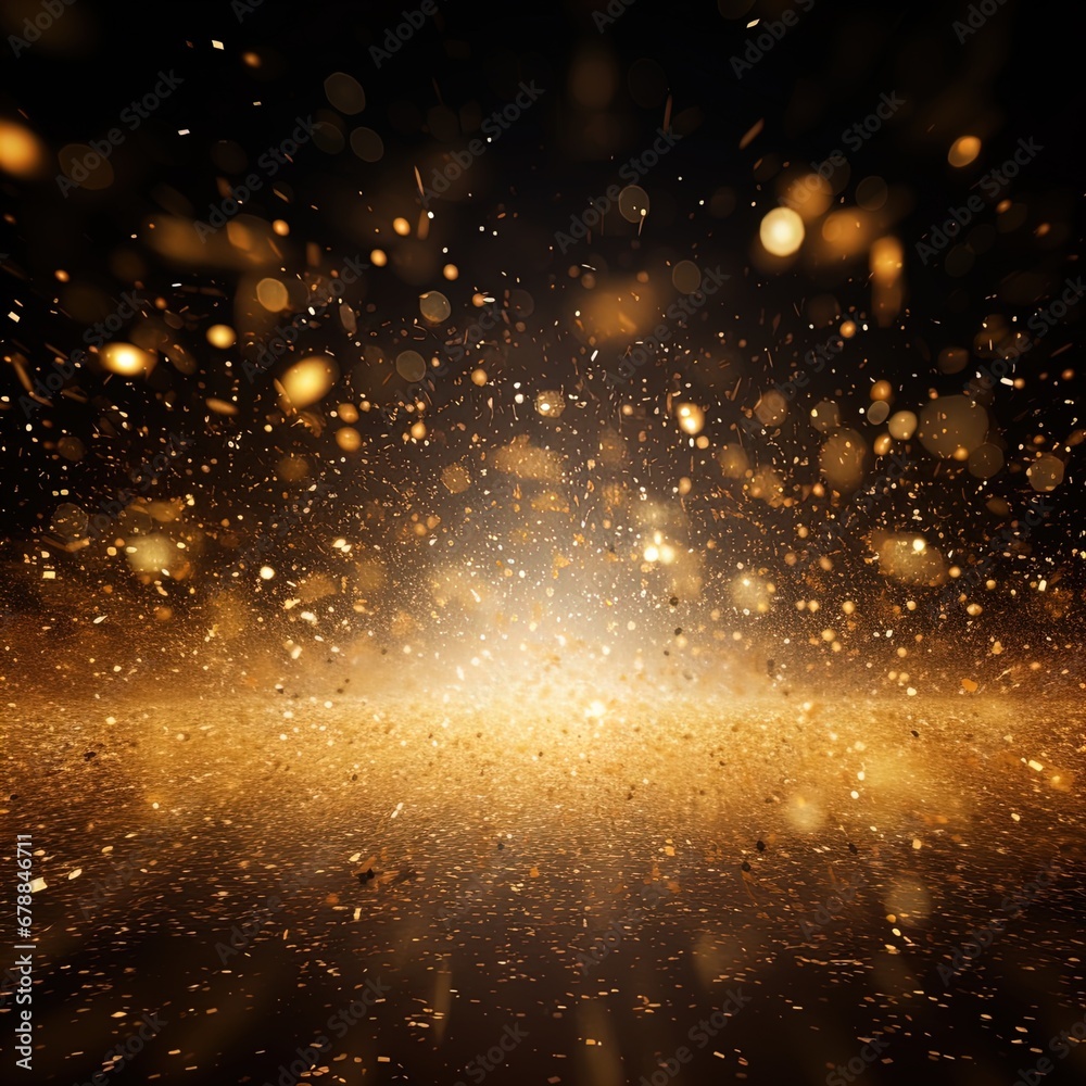 An explosion of golden glitter with depth of field and bokeh. Great for ...