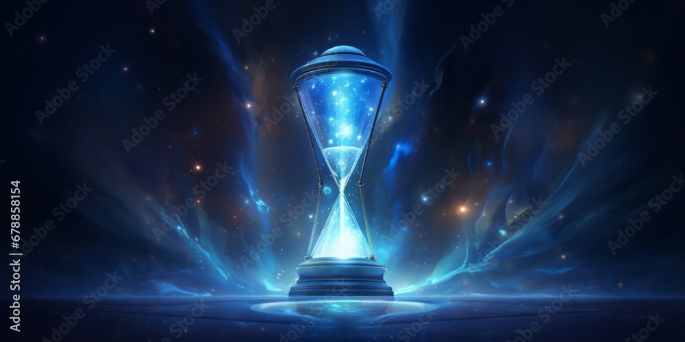 An hourglass transcends temporal boundaries, releasing a cascade of ...