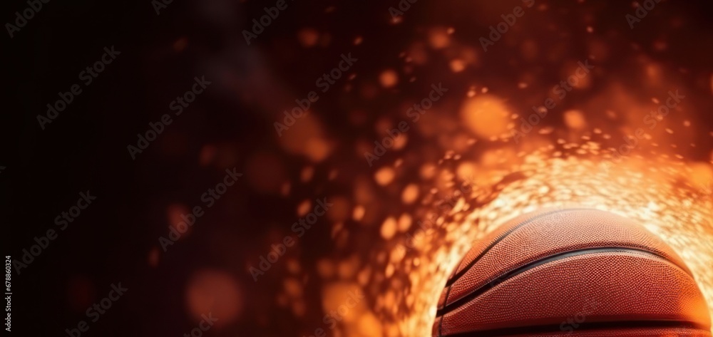 Basketball Swooshing Through the Net in a Basketball Court Generative ...