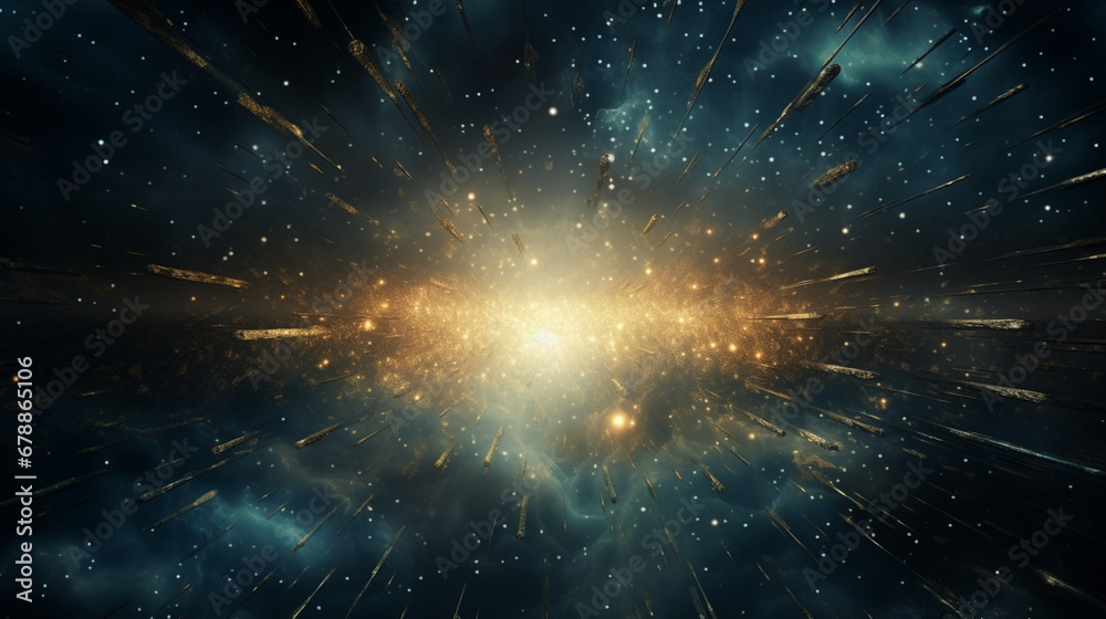 Galactic Core Explosion: A Vivid Space Phenomenon Stock Illustration ...