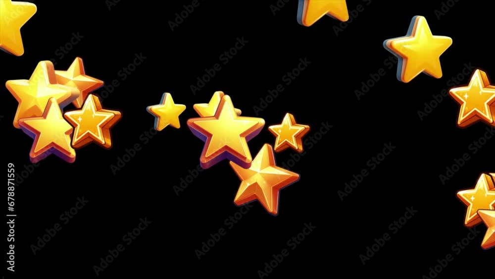 Different stars moving in a wiggly motion from left to right ...