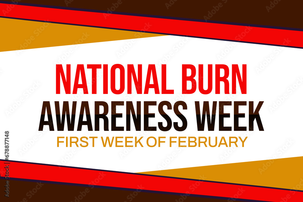 National Burn Awareness Week background in yellow and purple color with ...