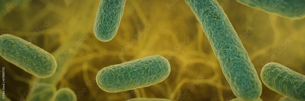 High-Resolution Microscopic View of Rod-Shaped Bacteria in a Clustered ...