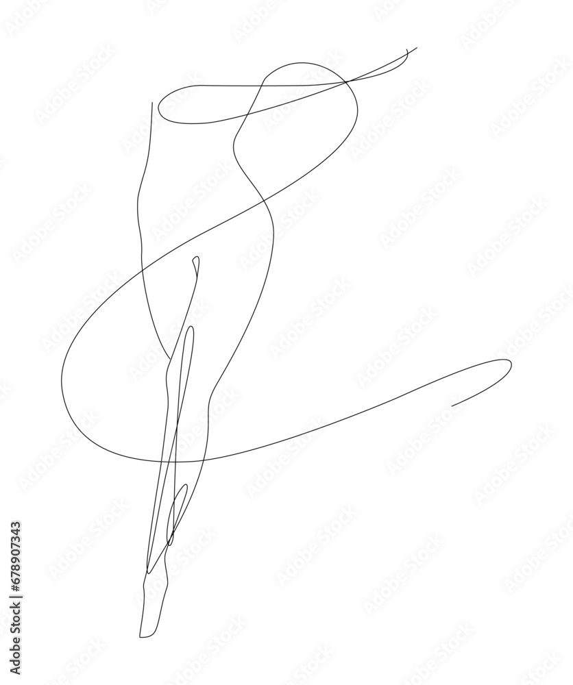 Elegant line art of erotic woman figure. Silhouette of female figure in ...