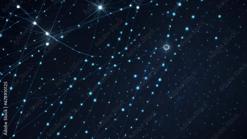 Starry sky with various bright stars connected by thin lines to form a ...