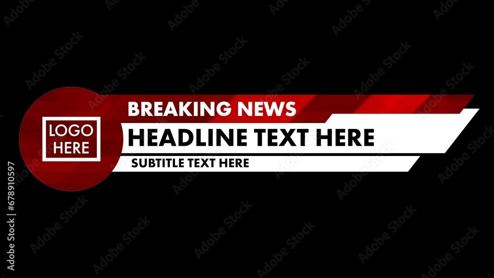 Clean Breaking News Headline Lower Third with Logo Stock Template ... Clean Breaking News Headline Lower Third with Logo Stock Template ...