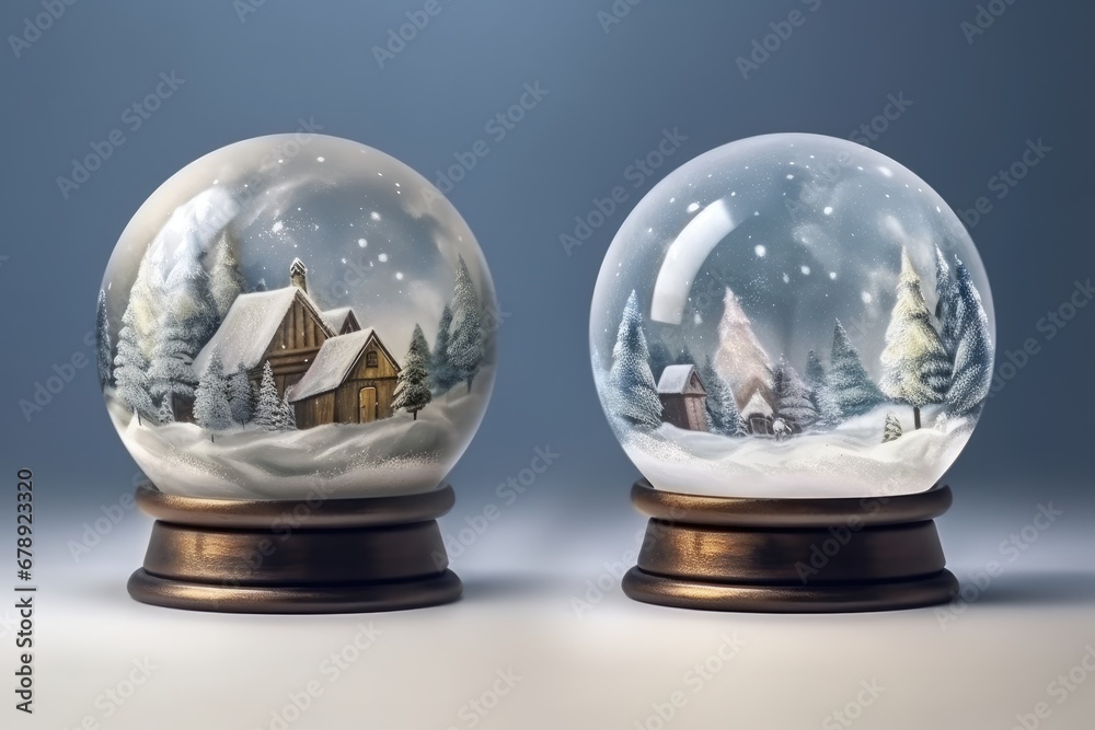 Crystal Ball in the snow, Snow globe in winter wonderland, Christmas ...