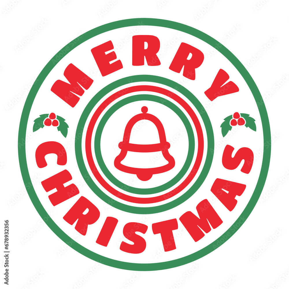 vector, icon, emblem, button, logo with a Christmas theme that says ...