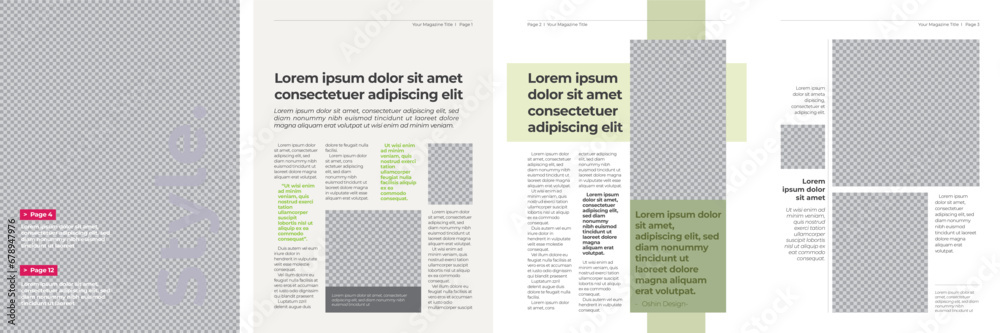 Style magazine template. Editorial layout design. A4 size with bleed ...