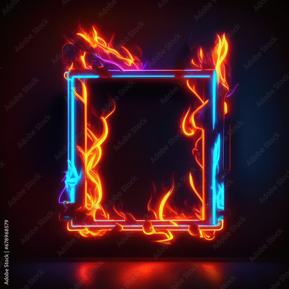 Fire frame with flames, Frame with fire, Burning frame, Fire picture ...