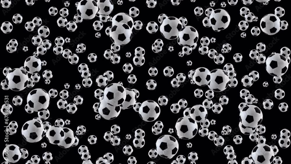 Football loop soccer ball background LOOP TILE with alpha. This 3D ...