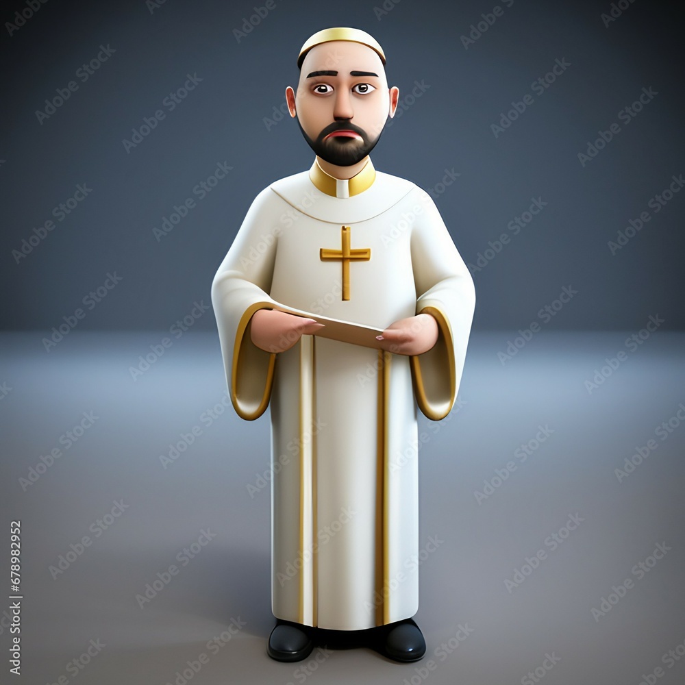 Cartoon Character Priest Pastor Reverend - Generative AI Stock ...