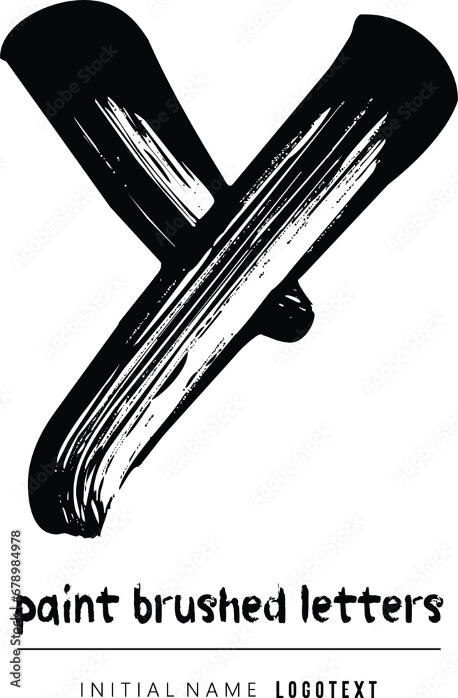 vector icon of letter Y with ink stroke, Y - Black handwritten letters ...