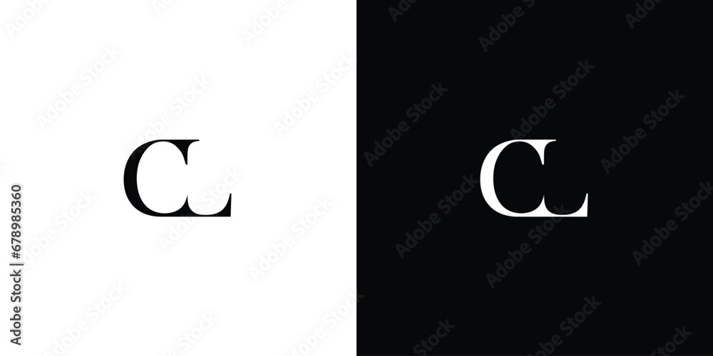 Abstract Creative Letter CL Letter Design with Creative Cut. LC Letter ...