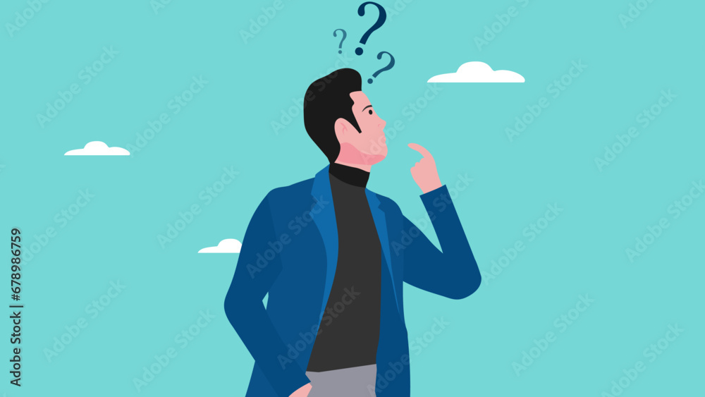 businessmen confused vector illustration, choosing concept, businessmen ...