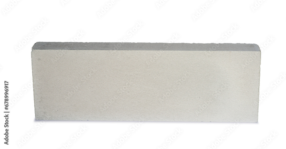 Aerated Concrete block isolated on white background. White lightweight ...