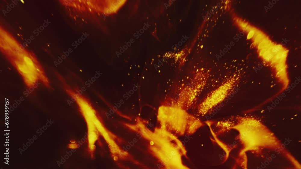 Vertical video. Burning abstract background. Fire flames. Golden ...
