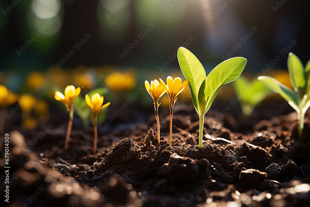 concept of transformation through gardening soil, as it turns seeds ...