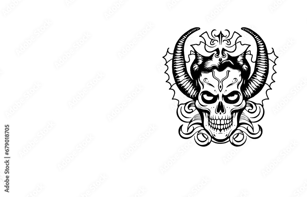 ,Devil skull, horned skull, viking skull ,Dark Art Gothic Skull Demon ...