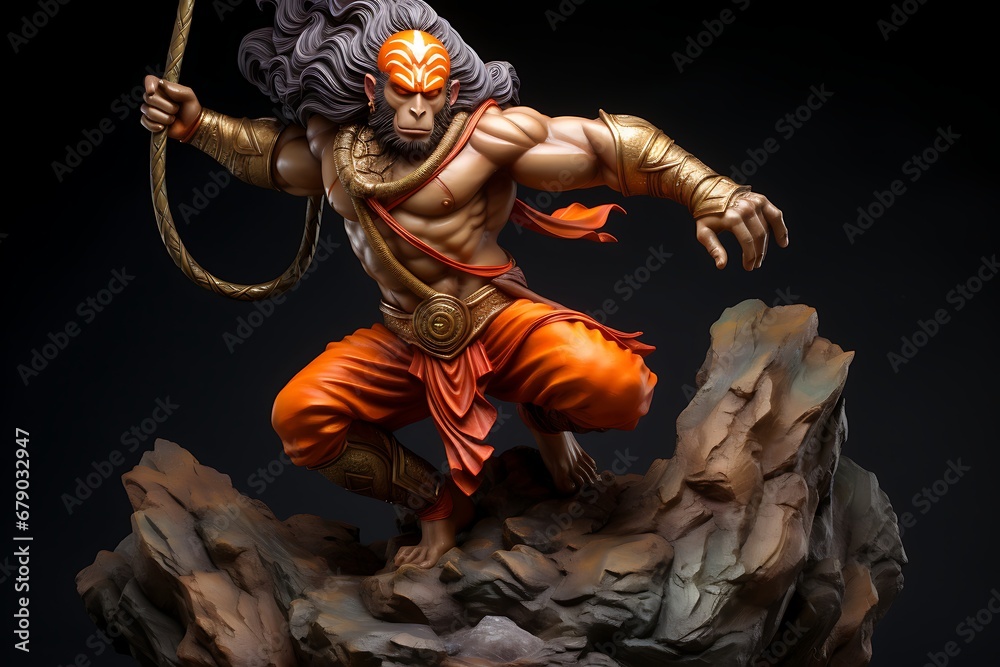 Hanuman: The Divine Monkey God in Hindu Mythology Stock Illustration ...