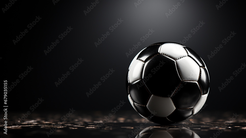 soccer ball on black background HD 8K wallpaper Stock Photographic ...