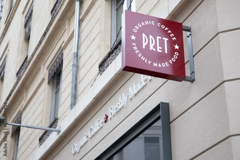 Foto de pret a manger logo text and brand sign restaurant organic cafe ...
