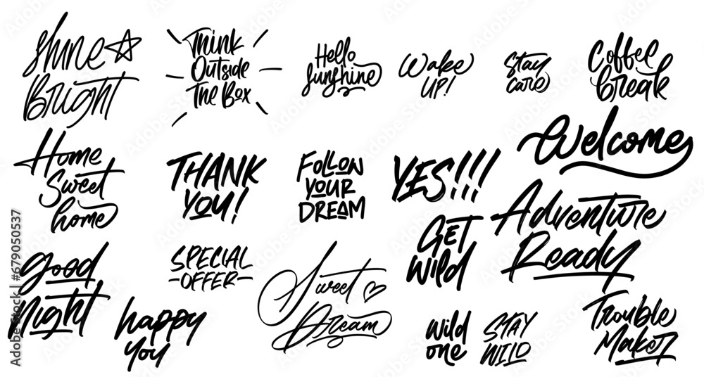 quotes bundle collection set vector lettering. Inspirational typography ...