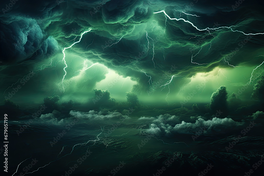 Pistachio night sky with clouds. Storm, wind, rain. Dramatic dark skies ...