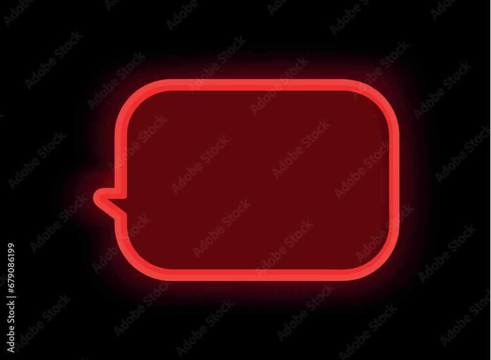 Red neon element in cartoon style. This red neon symbol of set into ...