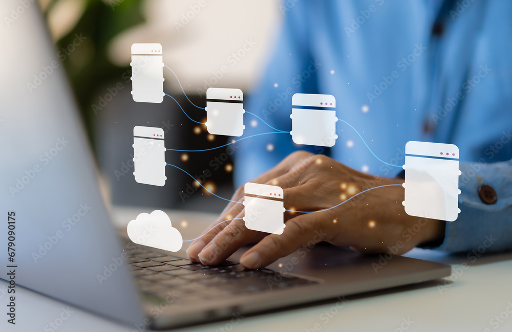 Human use laptop process with workflows, flowchart, programmer process ...