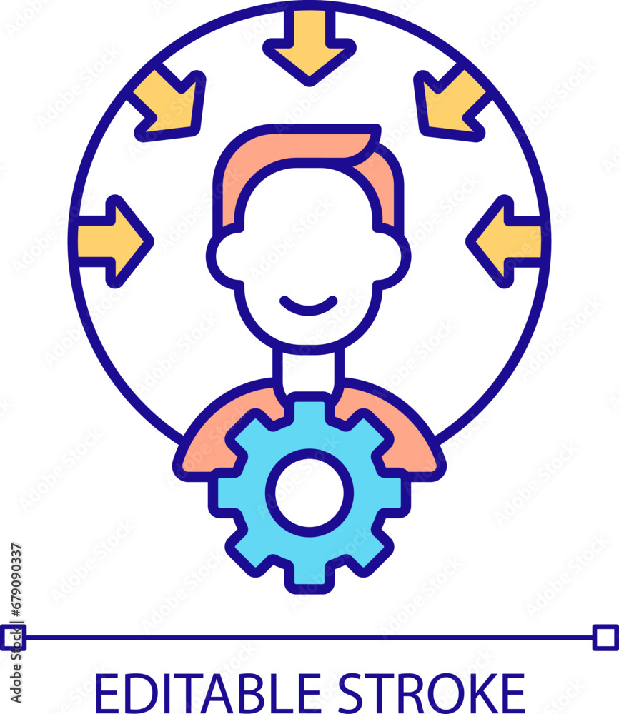2d Simple Editable Metacognition Icon Representing Learning Theories