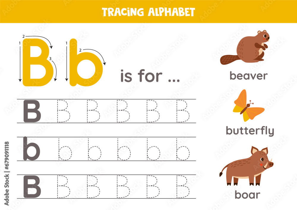 Tracing all letters of English alphabet. Preschool activity for kids ...