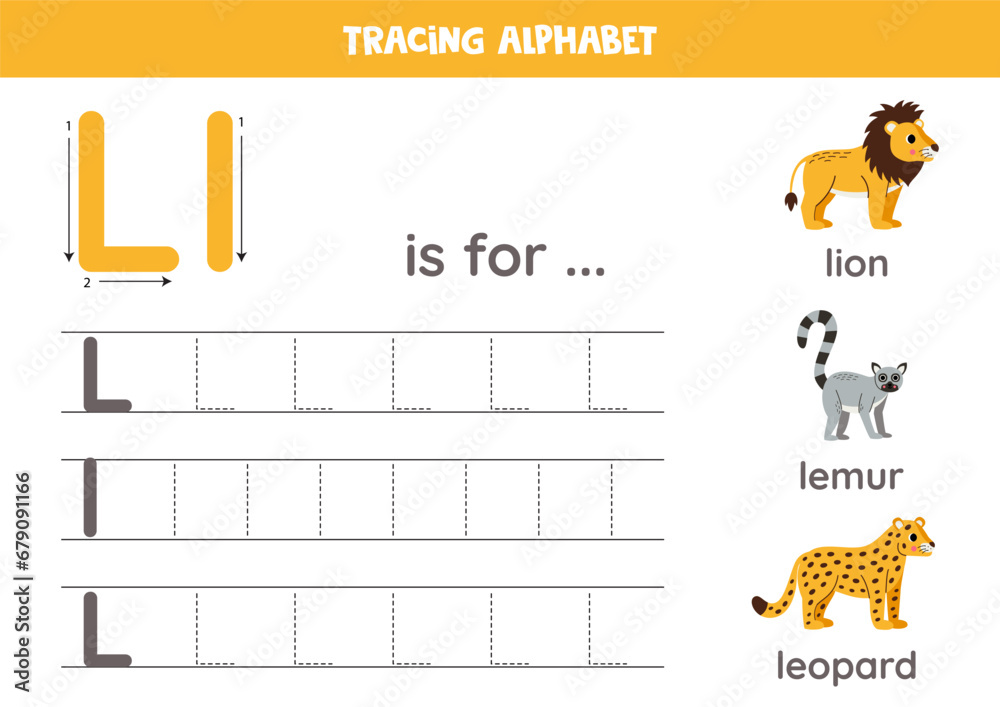 Tracing all letters of English alphabet. Preschool activity for kids ...