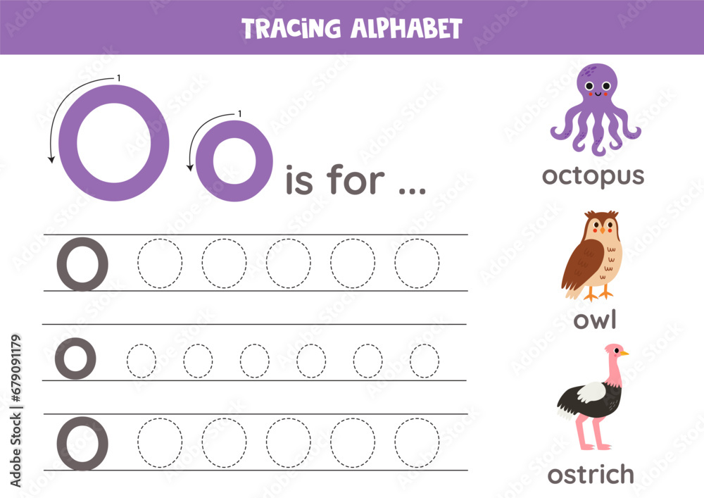 Tracing all letters of English alphabet. Preschool activity for kids ...