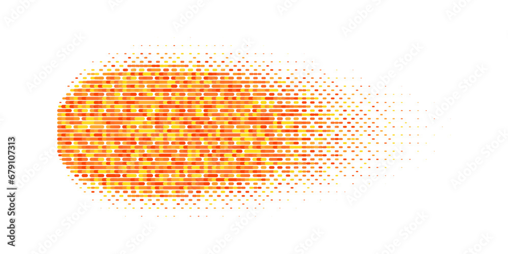 Abstract fire oval with motion blur and texture of lines. Image of a ...