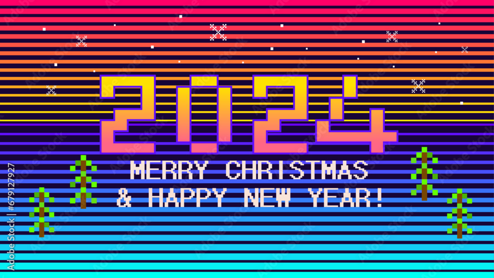 neon-style illustration, 80s, pixel art, game design for ...