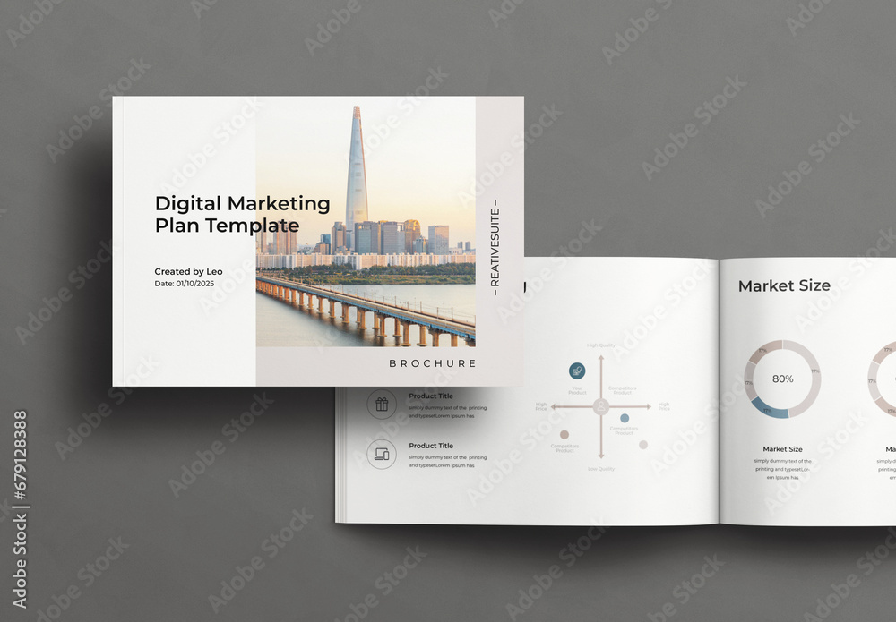 Marketing Plan Layout Stock Template | Adobe Stock
