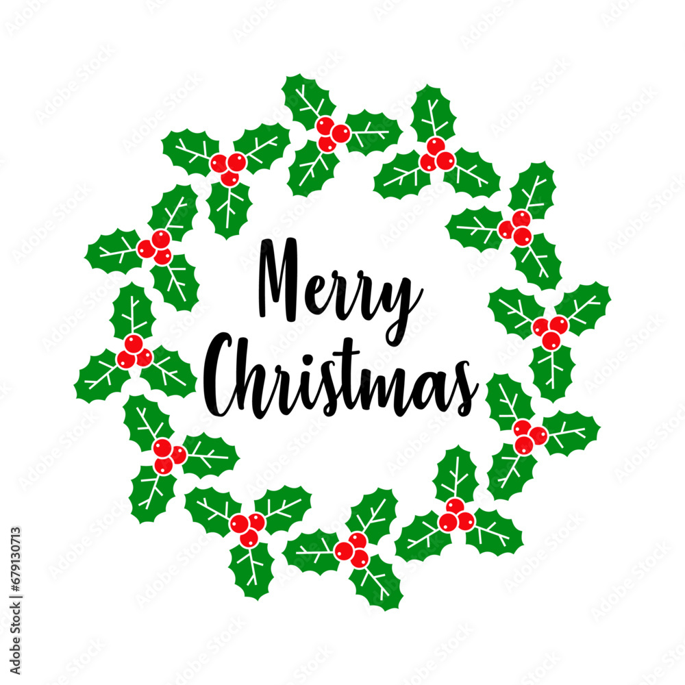Vetor de Logo con palabra en texto manuscrito Merry Christmas en ...