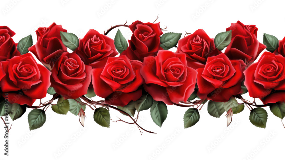 Roses border watercolor, red flowers, wedding decor, png Stock Photo ...