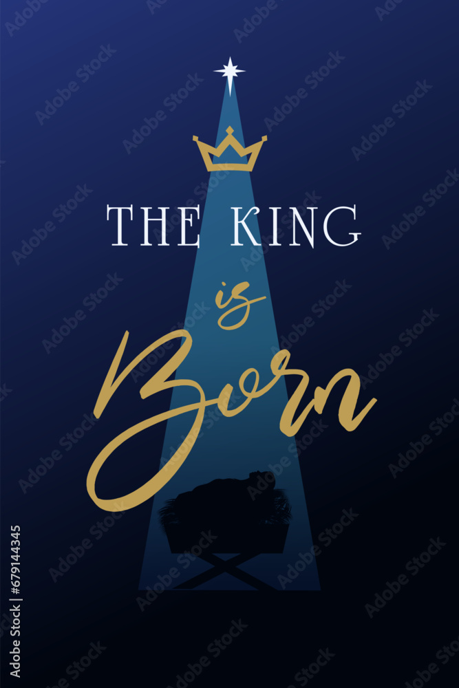 Photo & Art Print The KING is Born, celebrate Christmas handwritten ...
