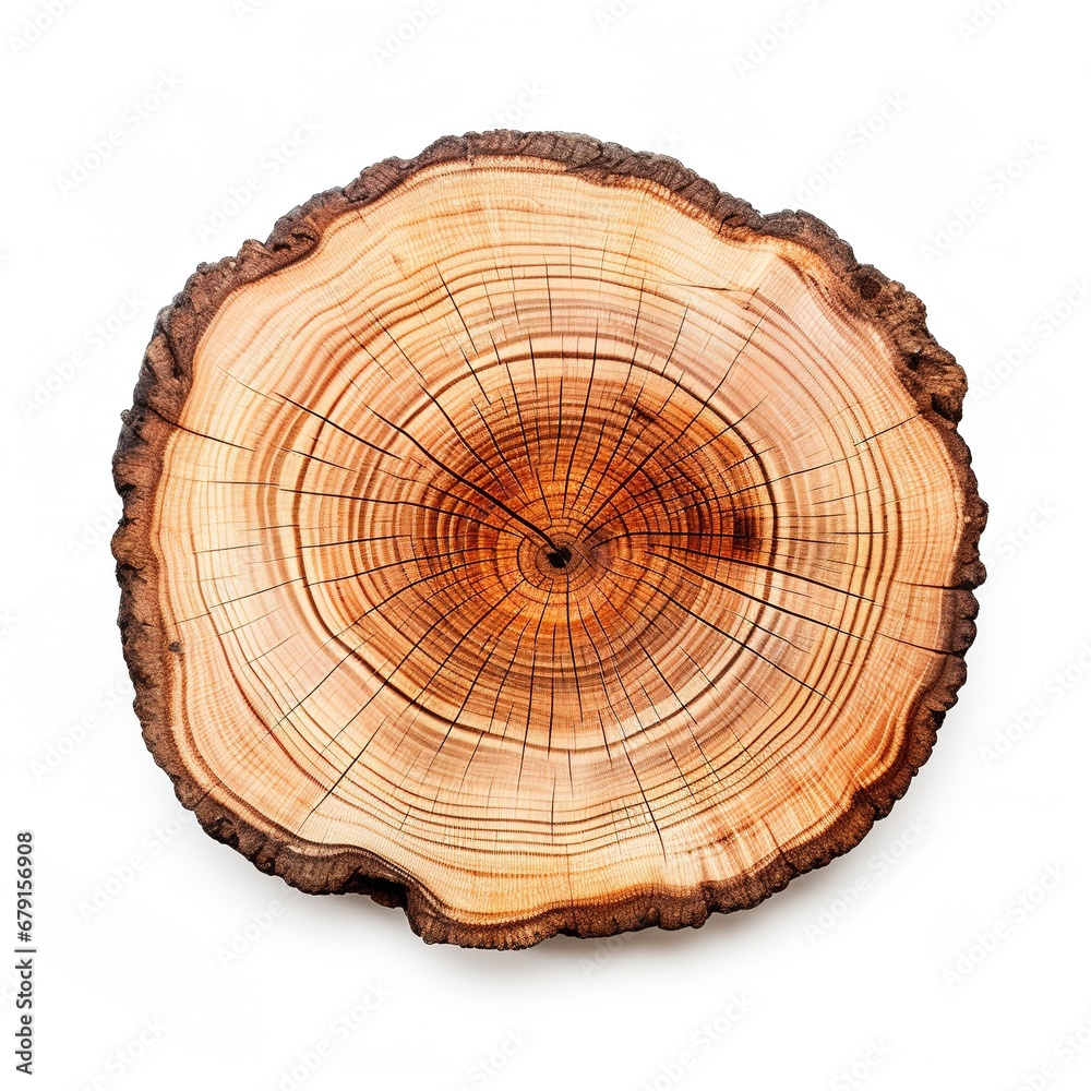 Cross section of an acacia log on a white background Stock Photo ...