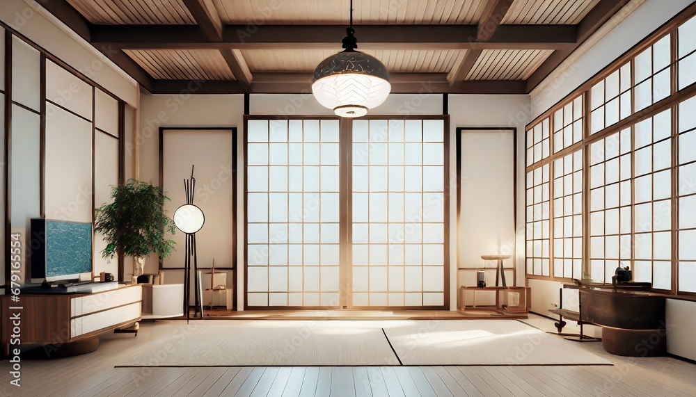 Japanese Style Japan Wood Lamp Studio Background Stock Photo | Adobe Stock