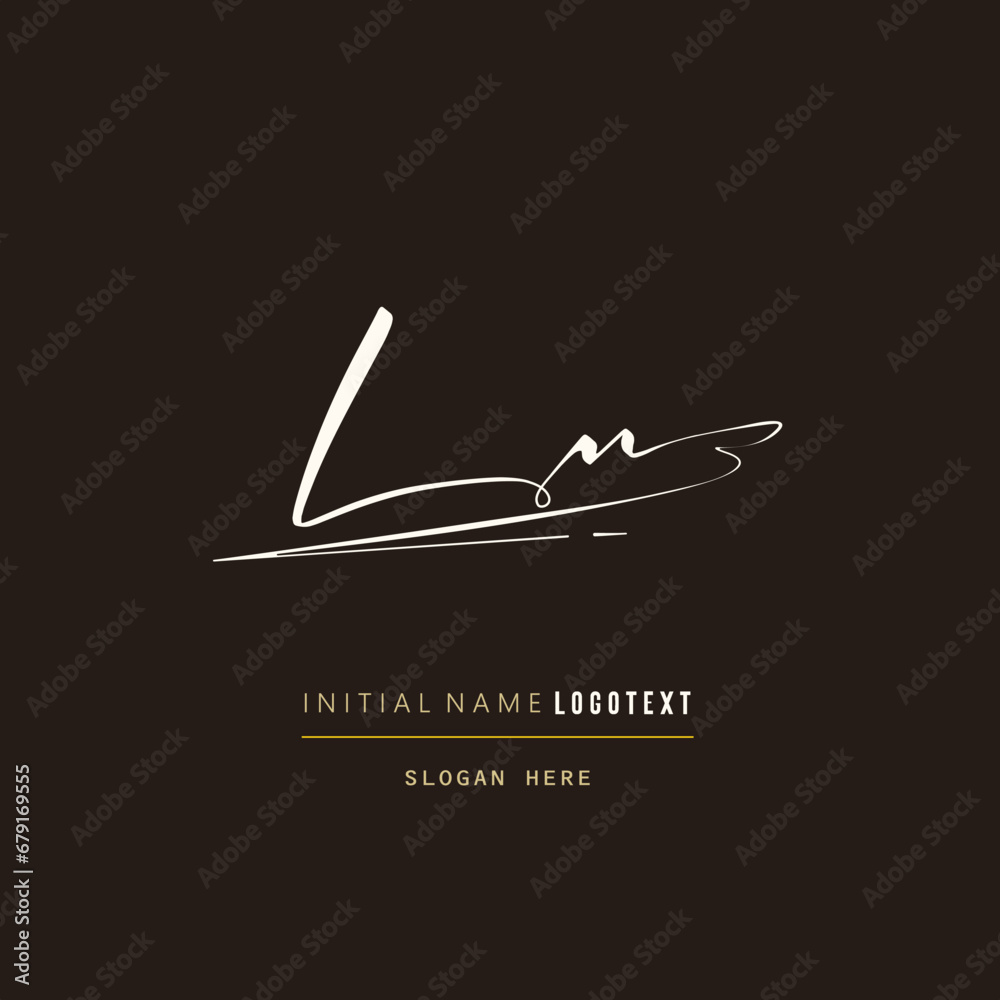 hand drawn Ln letters Logo design. Brushstroke Ln Letter Logo Design ...