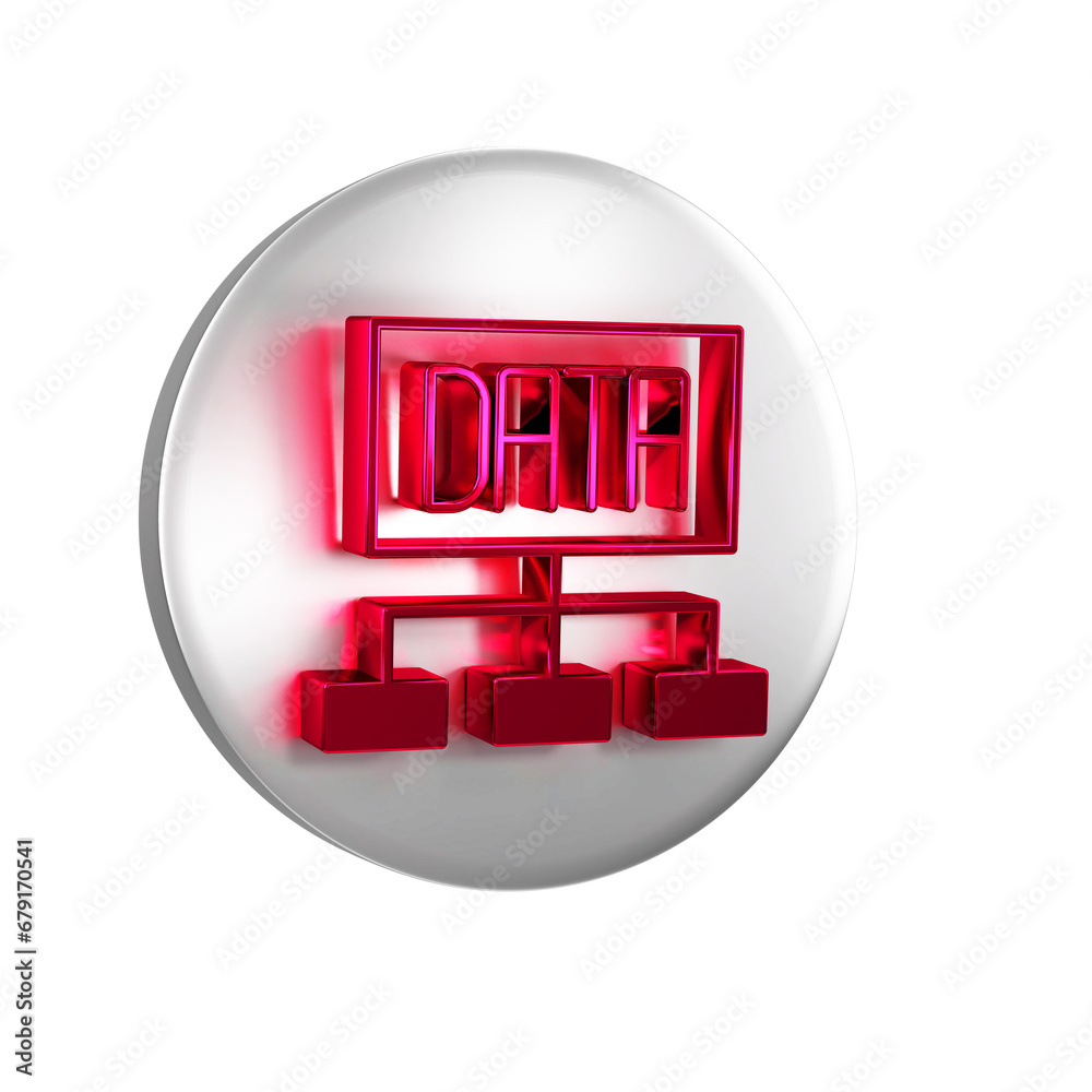 Red Data analysis icon isolated on transparent background. Business ...