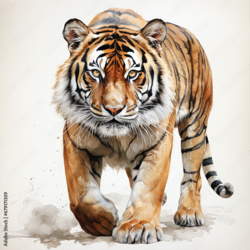 Watercolor royel bangla taigar Sublimation Clipart illustration ...