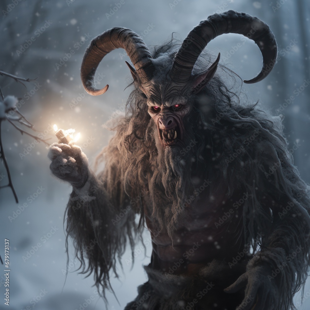 Krampus, Christmas devil folklore character Stock Photo | Adobe Stock